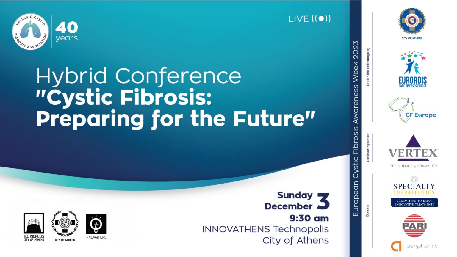 European CF Awareness Week 2023- Hybrid Conference - Κυστική Ίνωση