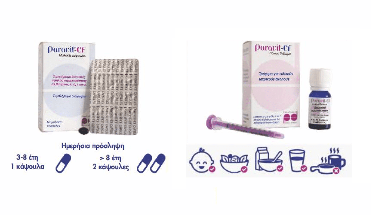 Ανακοίνωση για νέα σκευάσματα βιταμινών PARAVIT CF - Κυστική Ίνωση