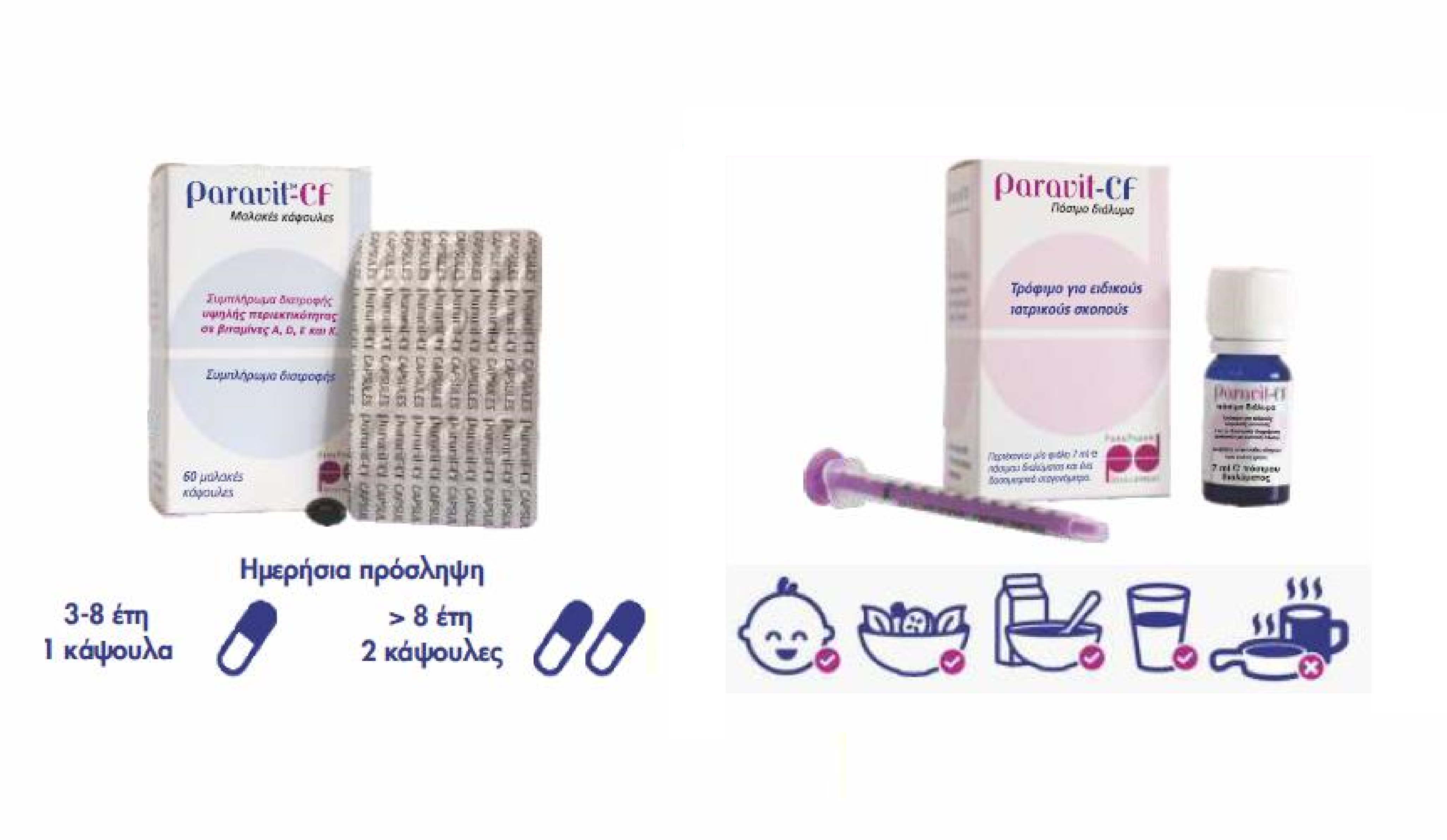 Ανακοίνωση για νέα σκευάσματα βιταμινών PARAVIT CF - Κυστική Ίνωση